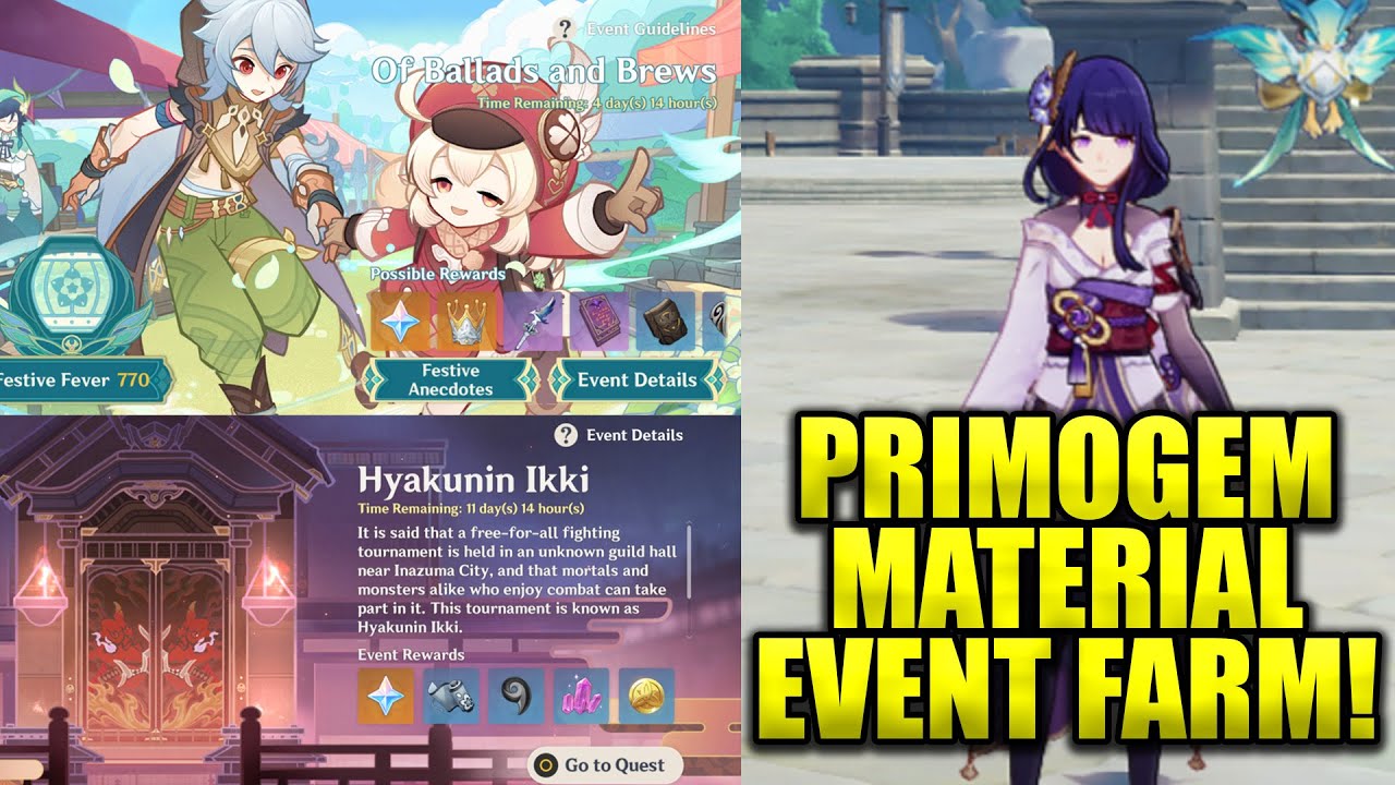 Primogem Event Farming! 3.1 Phase 2 Friday! Hyakunin Ikki! Of Ballads ...