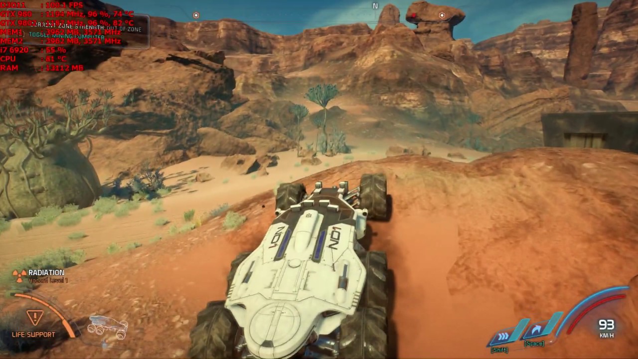 Mass Effect Andromeda A Drive in the Nomad 1440p GTX 980 sli PC - YouTube