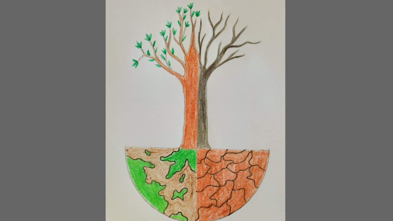 Save Tree and save Earth 🌎 Easy Drawing by pencil ️ - YouTube
