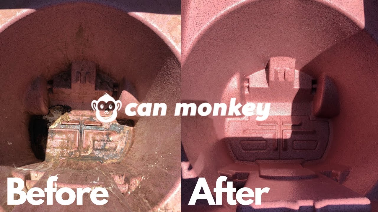Look at the Before and After of these trash cans with CanMonkey - YouTube