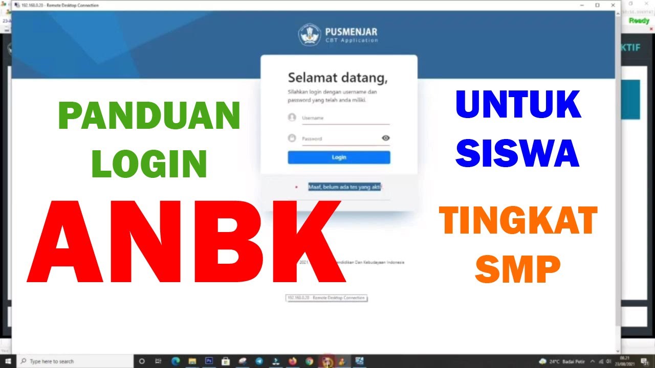 Panduan Login ANBK untuk Siswa SMP - YouTube
