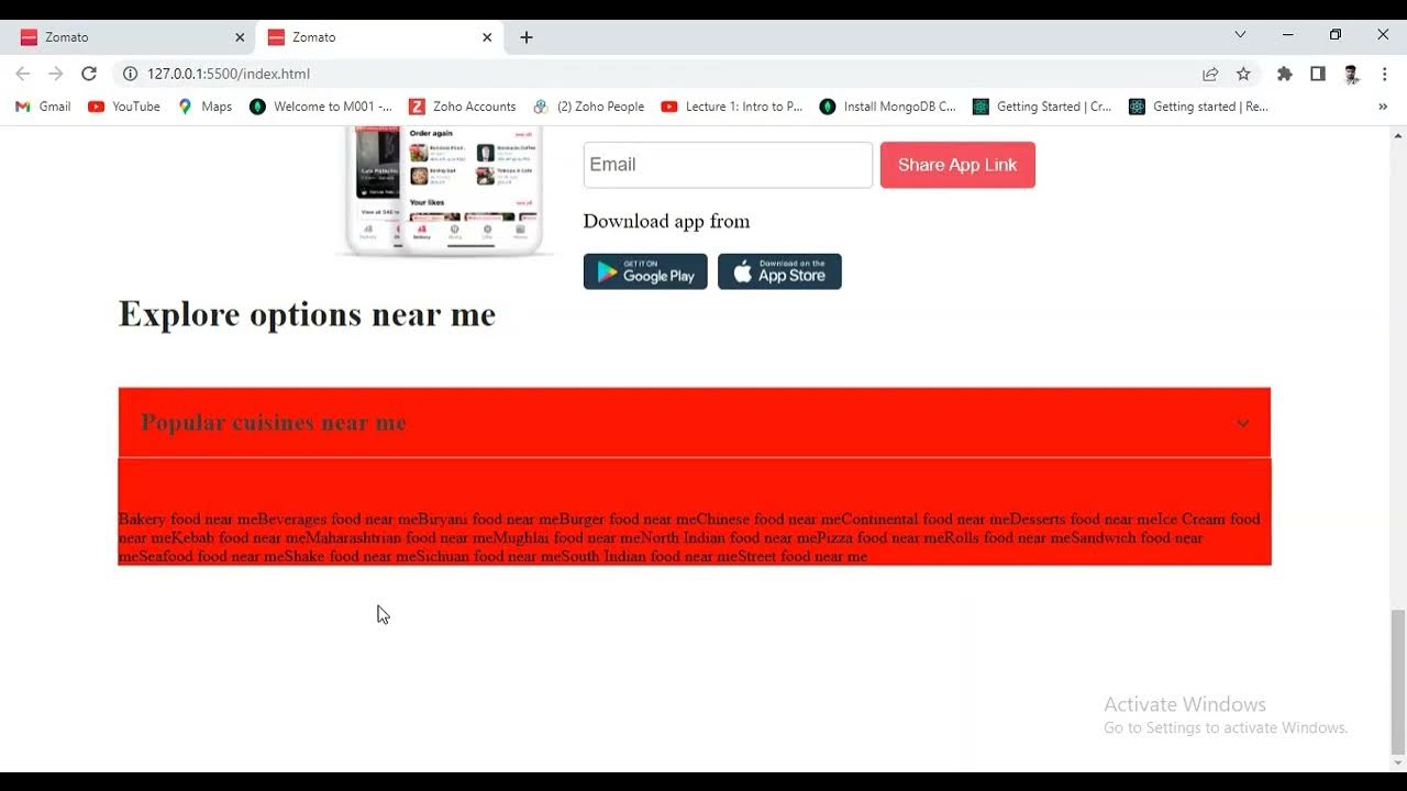 Zomato Clone Localities Section Html Css And Javascript Youtube