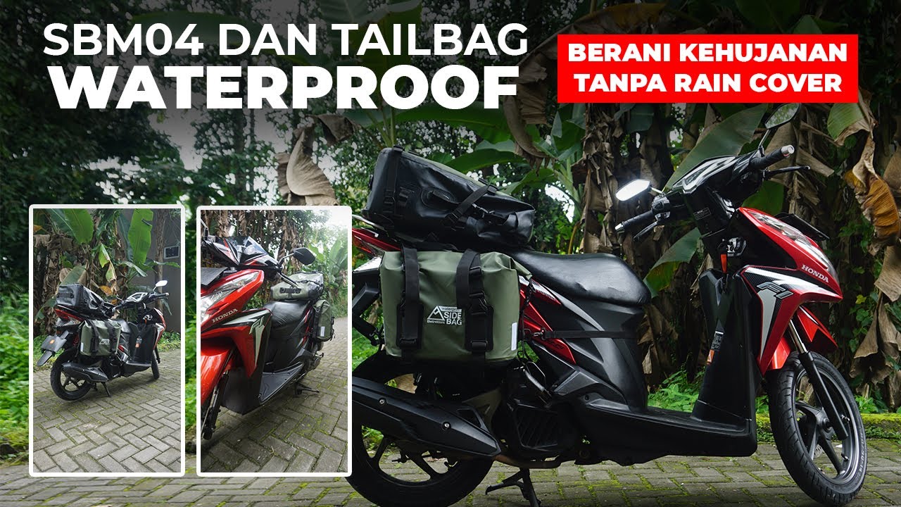 PAKAI SIDE BAG MOTOR SBM04 DAN TAILBAG WARNA HIJAU ARMY - YouTube