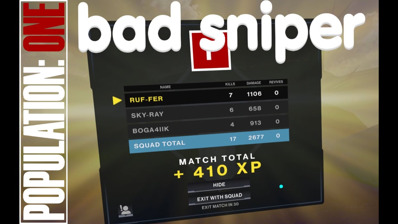 POPULATION: ONE - So-so sniper - YouTube