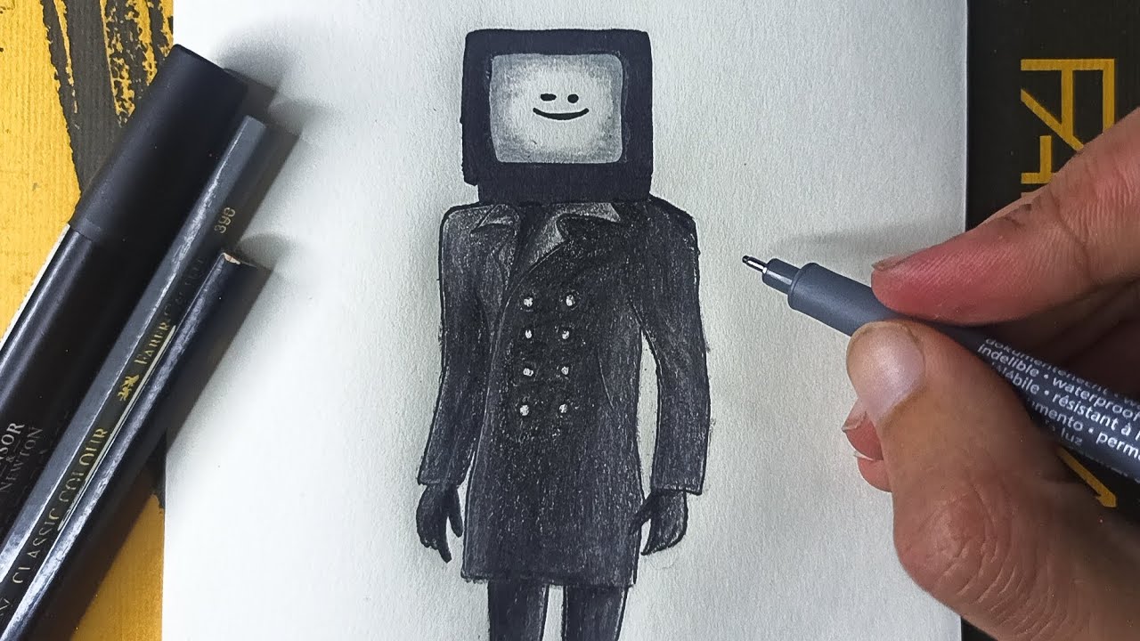 COMO DIBUJAR A TV MAN de SKIBIDI TOILET FÁCIL | COMO DESENHAR TV MAN de ...