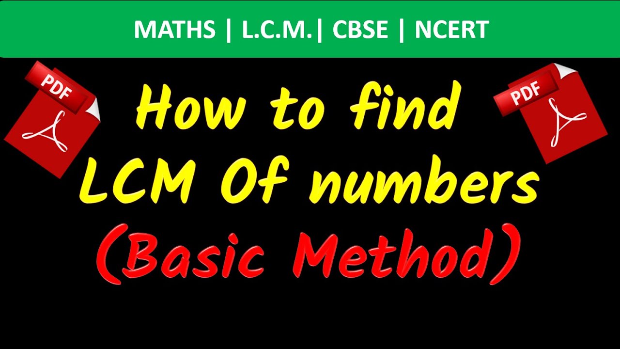 How To Find LCM of a number (Basic Method) | LCM - YouTube
