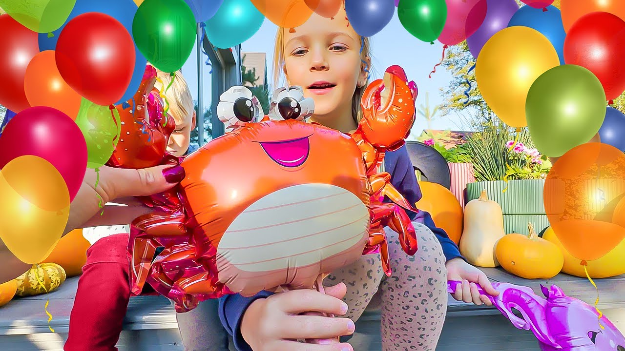 Outdoor Colorful BALLOONS With Nicole And Bridget! - YouTube