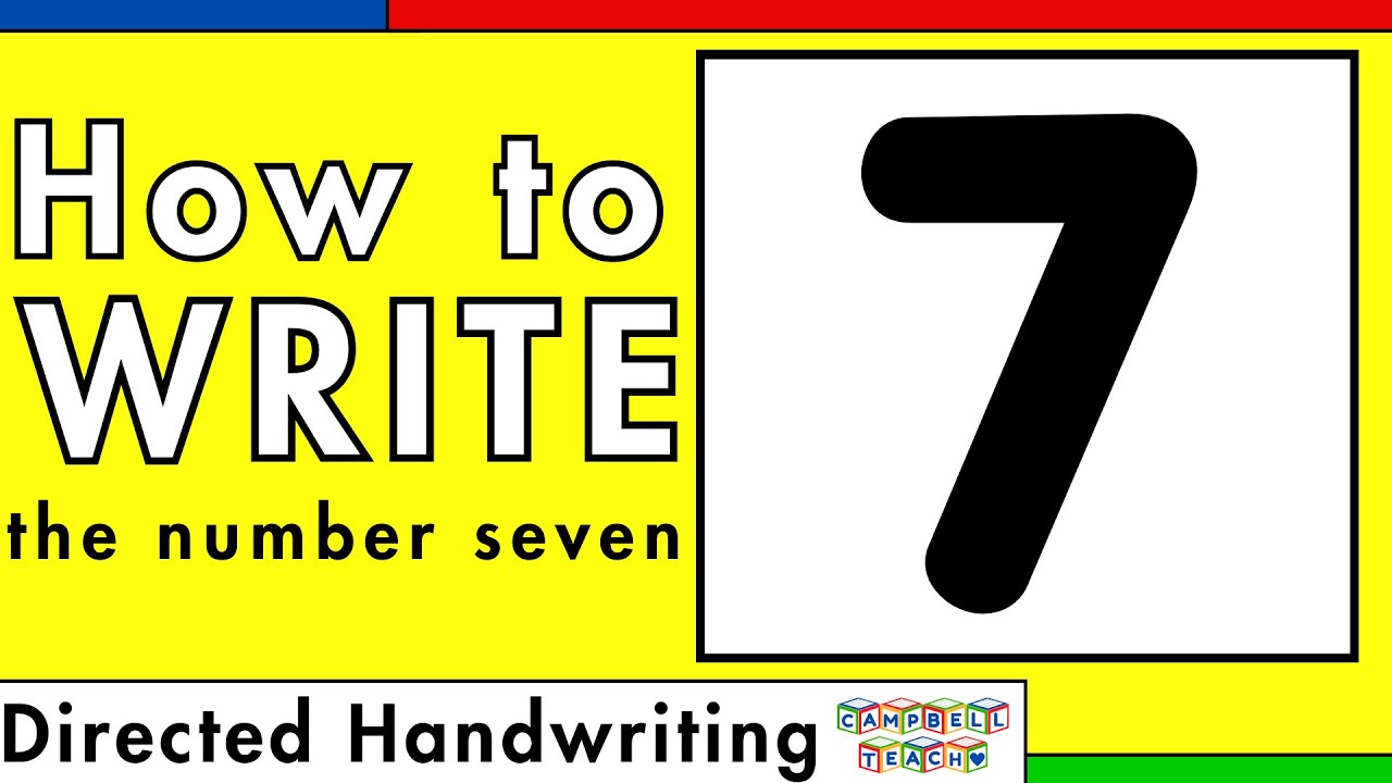 How to Write the Number 7 - Directed Handwriting - YouTube