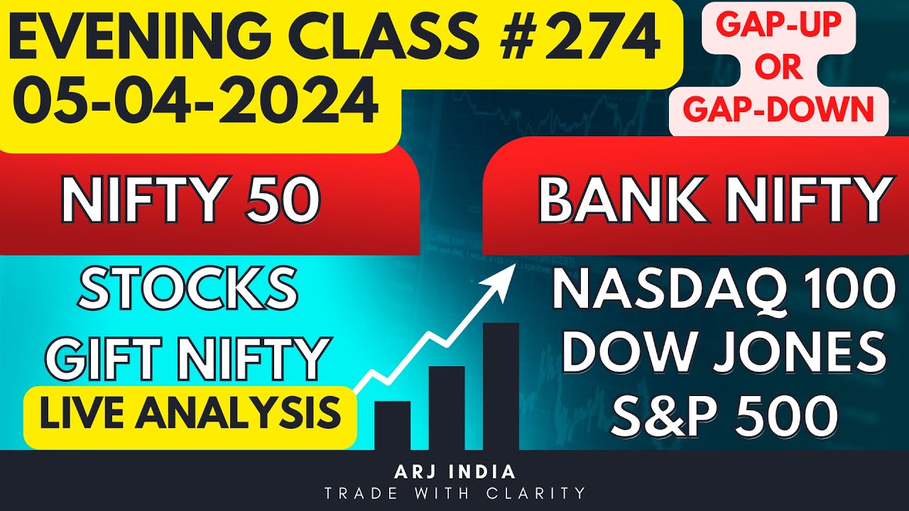 Evening Class 274 | Gap Up or Gap Down Tomorrow 05-04-2024 | #nifty50 # ...