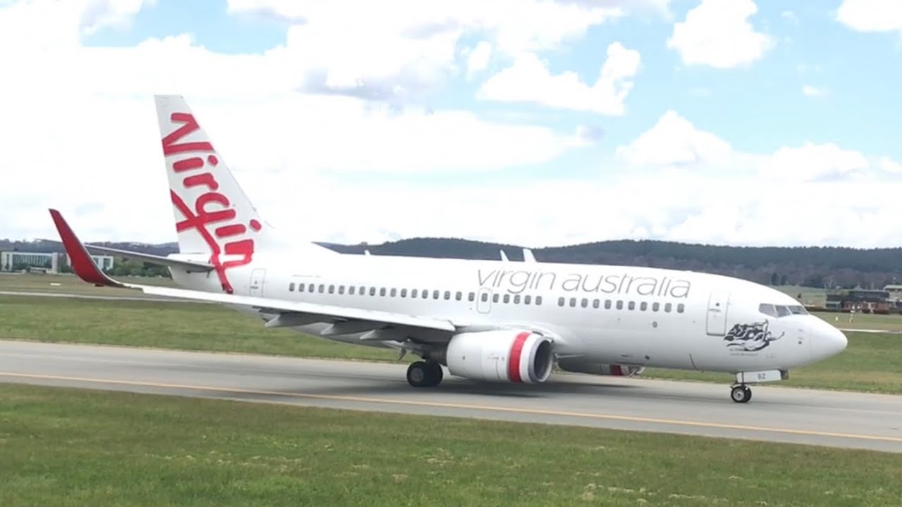 Rare Virgin Australia Boeing 737-700 Arrival and Departure - YouTube