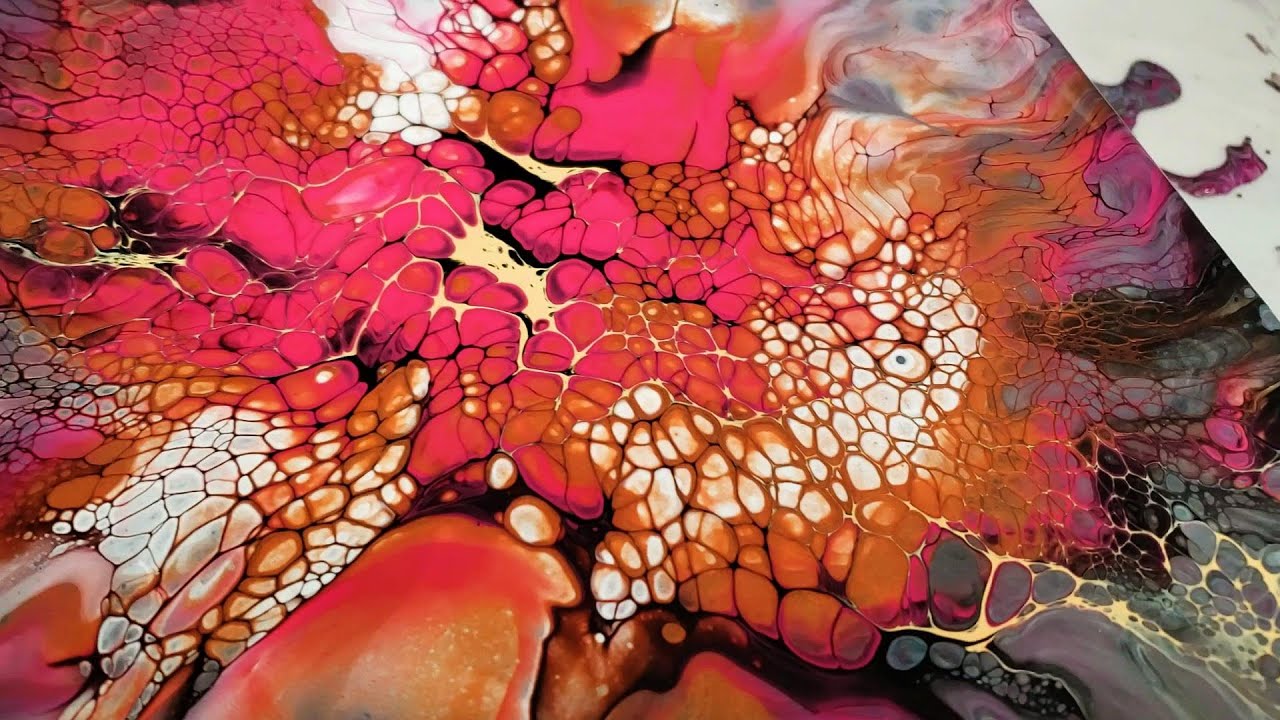 Stunning Blooms In This One, Fluid Art with A twist of Paint pouring ...