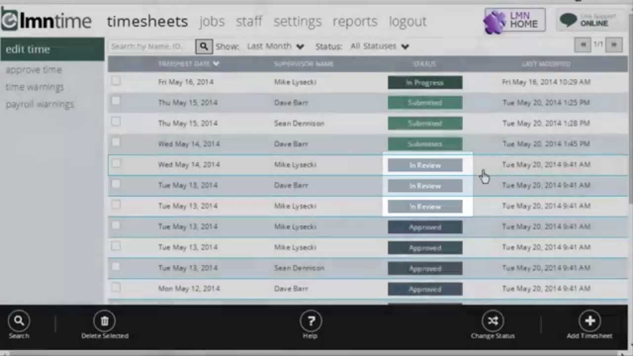 LMN Time - Help - Timesheets Edit - YouTube