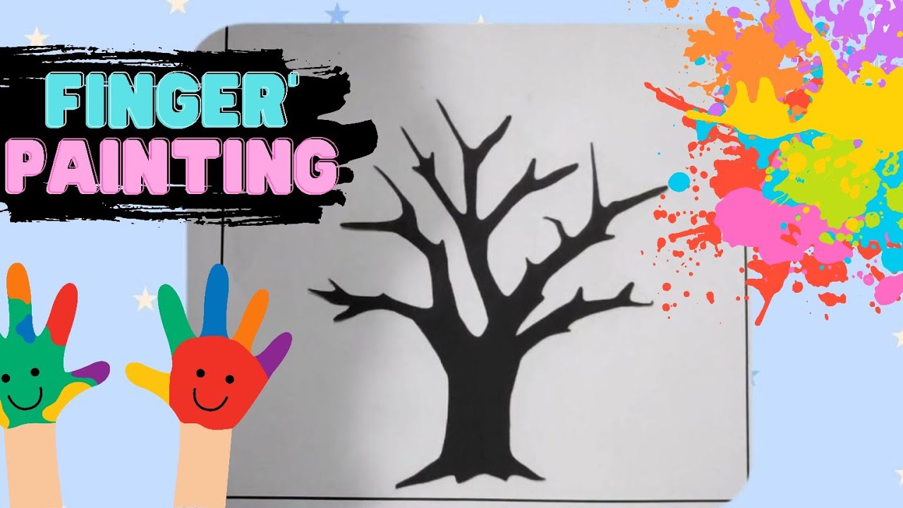 FINGER PAINTING | KREASI CARA MENGECAP POHON DENGAN COTTON BUD | SUB ...