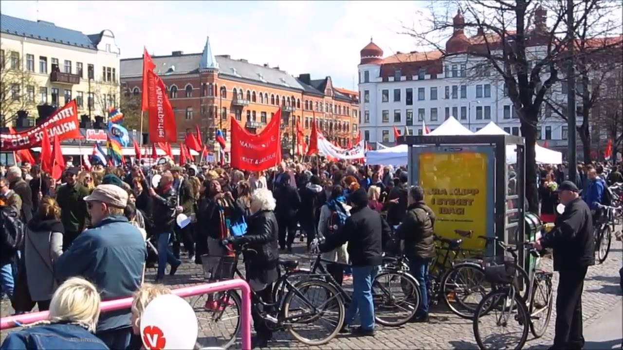 Malmö Protest march for May 1, Sweden - YouTube
