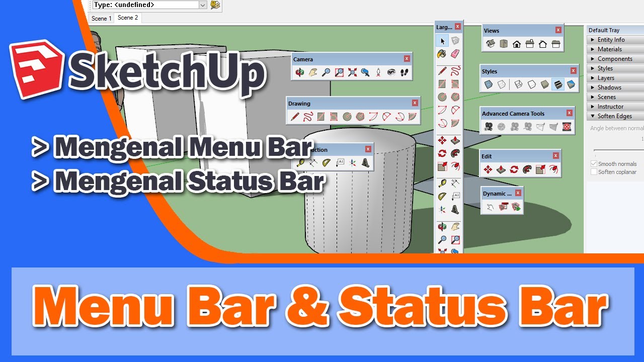 SketchUp Pro 2019 -Menu Bar dan Tools Bar - YouTube