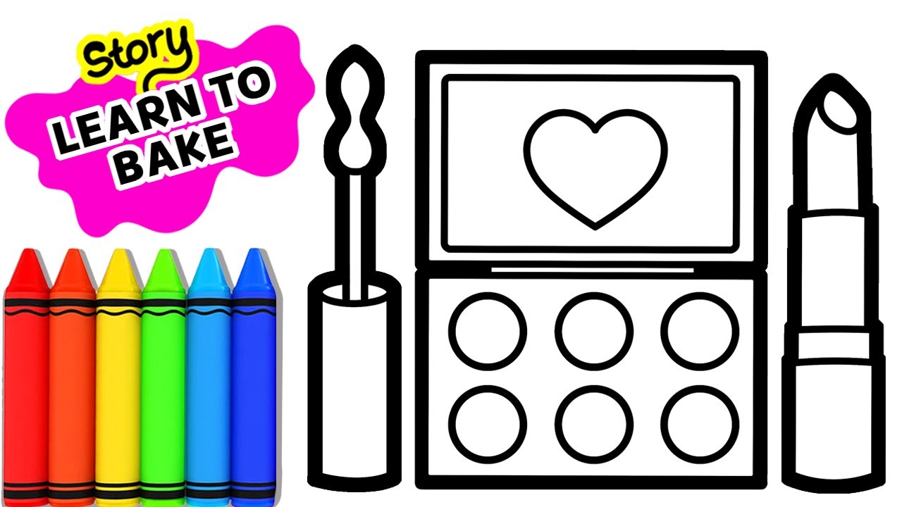 How to draw a Makeup tools for kids - Story: LEARN TO BAKE - Bee Art TV ...