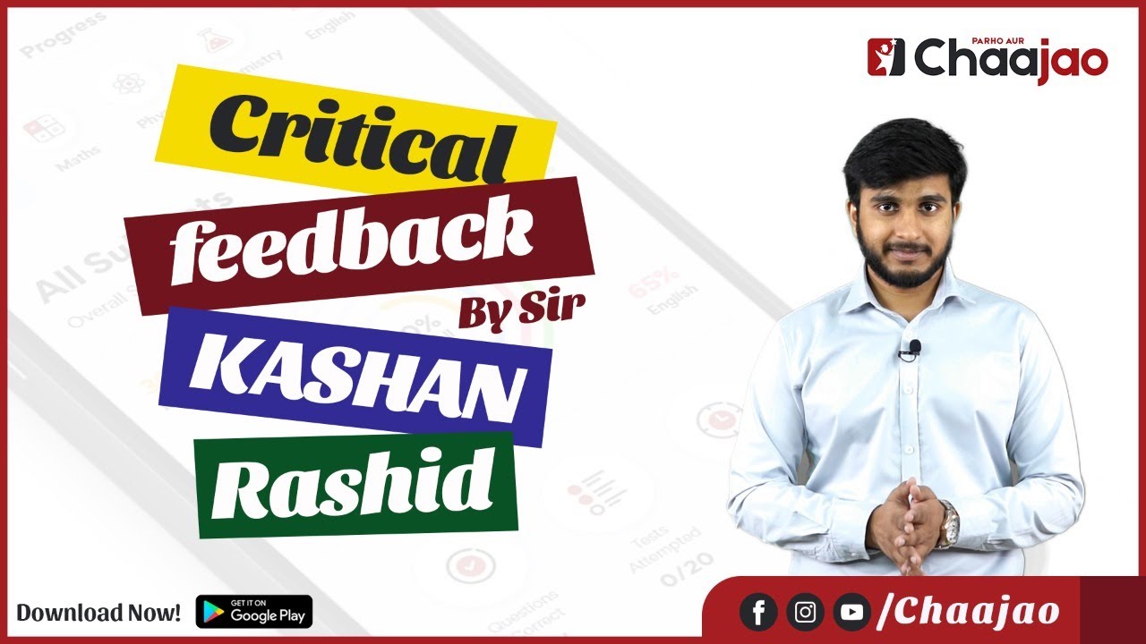 Critical Feedback By Sir Kashan Rashid | Chaajao - YouTube