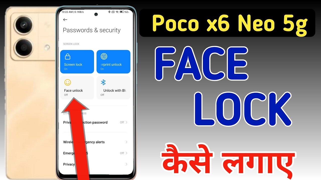 How to set face lock in poco x6 neo 5g | poco x6 neo 5g me face lock ...