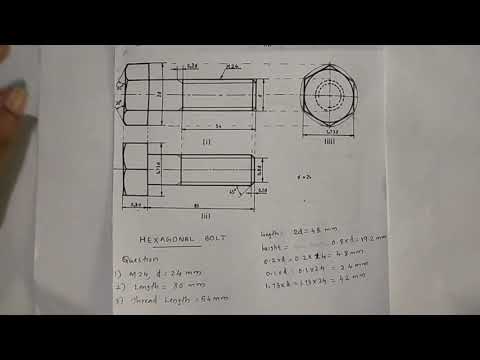 MODULE 1 | PART 2 | HEXAGONAL BOLT | MACHINE DRAWING | MECHANICAL - YouTube