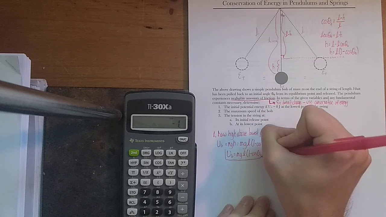 AP Physics 1 Energy Unit: Conservation of Energy in Pendulums and ...