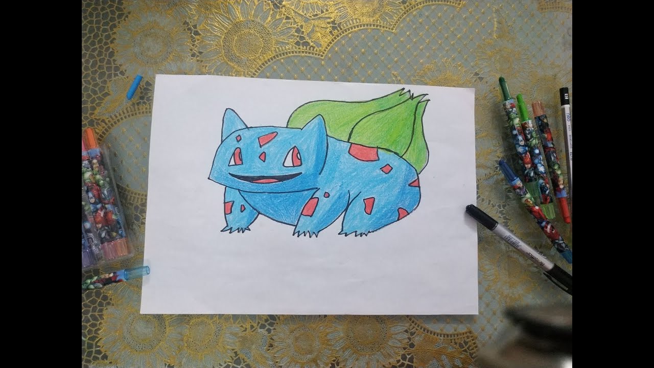 [Phong Arts] How to draw a Bulbasaur (Pokemon) - YouTube