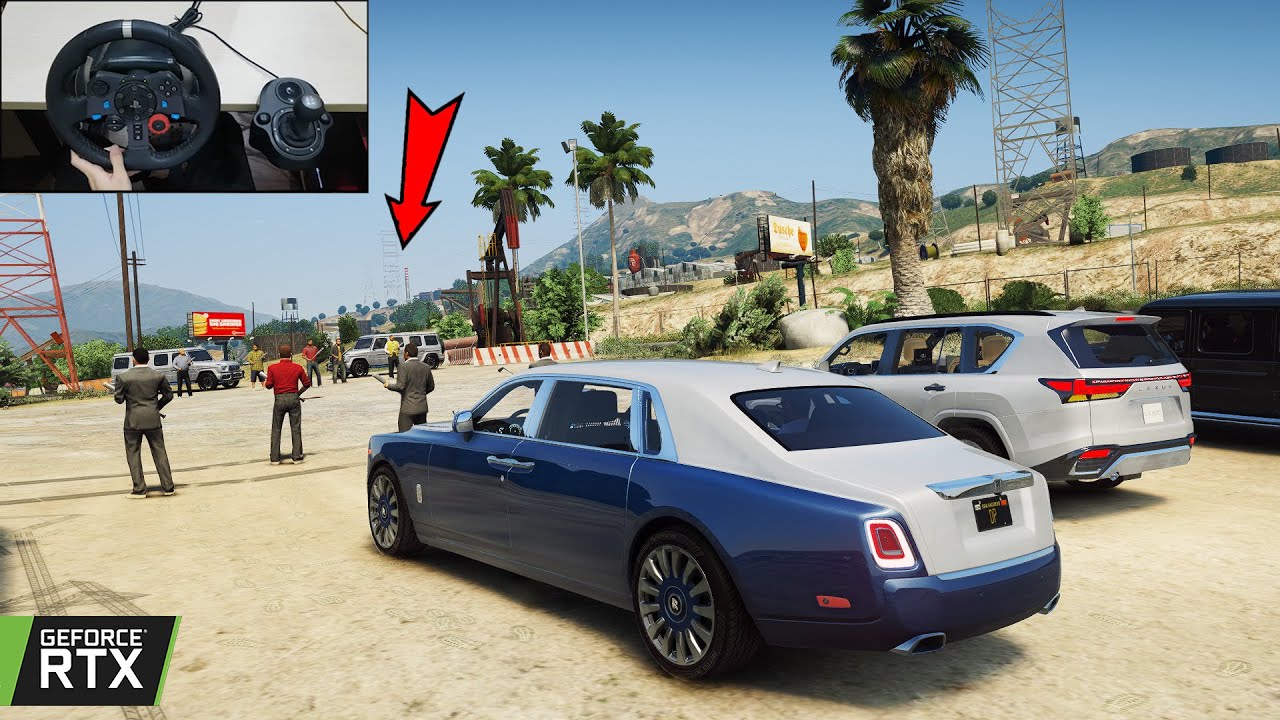 GTA 5 - Rolls-Royce Phantom TEMPUS | MAFIA GANG CONVOY | Steering wheel ...