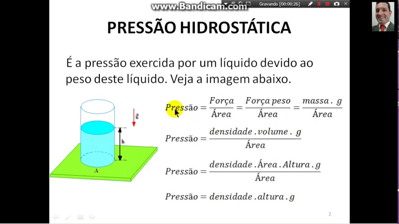 Hidrostatica Aula 3 - Pressao de coluna de liquido - YouTube