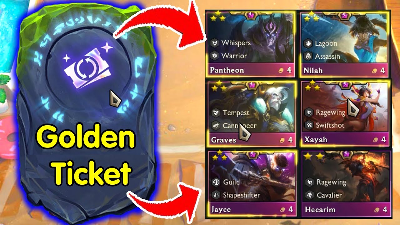 " Hyper Roll but 4 Cost 3 star!! " with Golden Ticket - YouTube