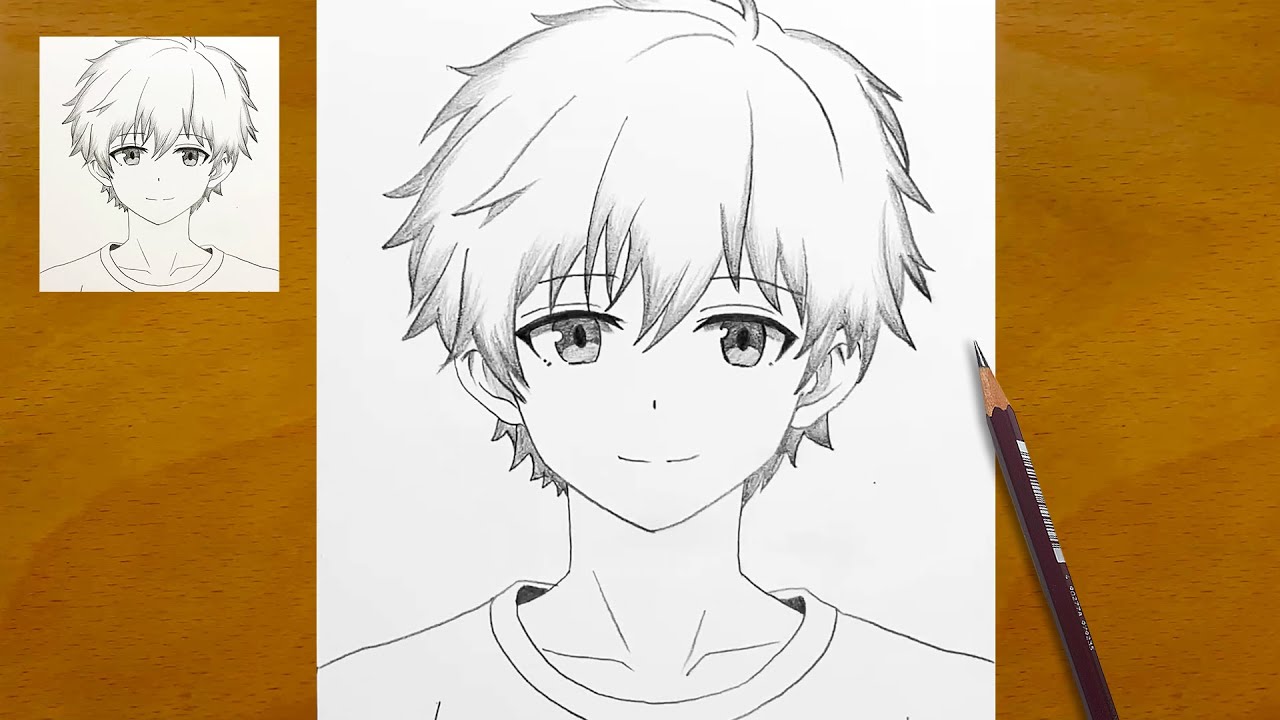 How to Draw a Cute Anime Boy Step by Step || Easy Anime Boy Sketch ...