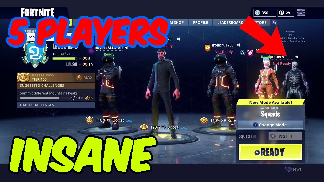 HOW TO GET 5 PLAYERS IN A FORTNITE GAME - INSANE FORTNITE SQUADS FILL ...