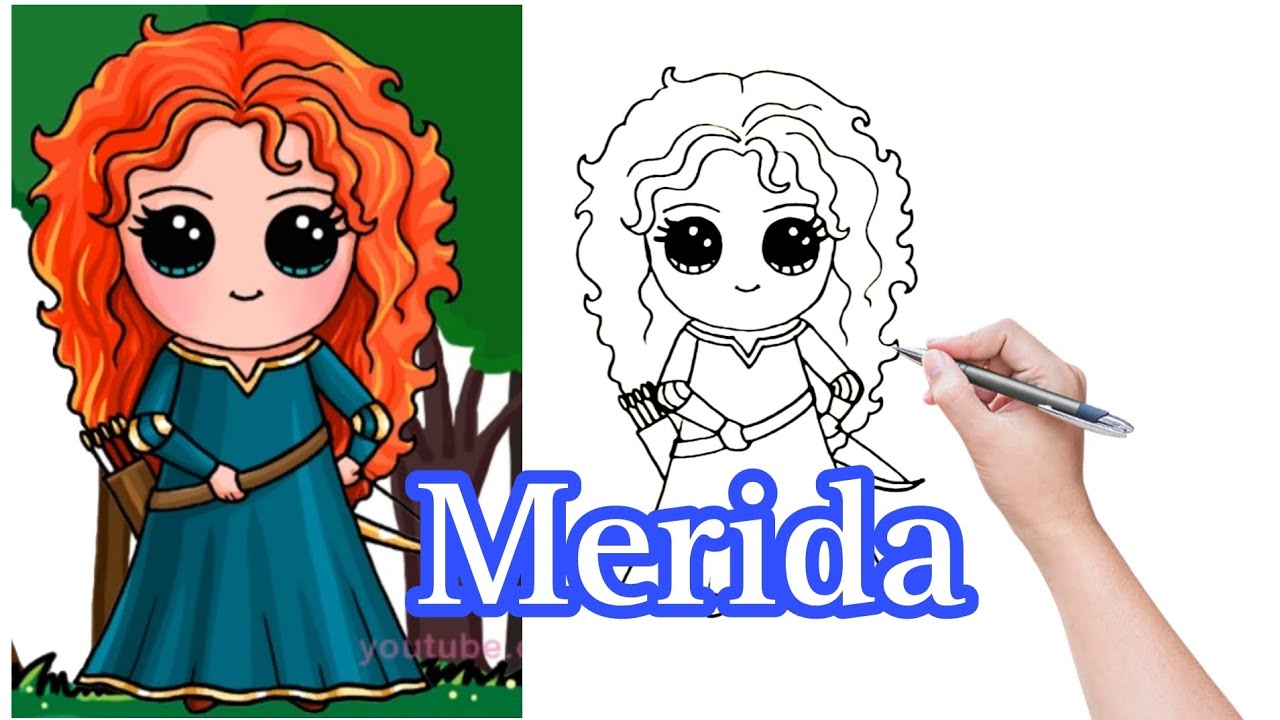 How To Draw pretty Merida Clipart,To Draw step by step, DL cute things ...