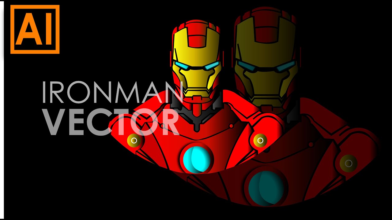 How to Create "IRON MAN " vector in Adobe Illustrator | Draw Like Pro ...