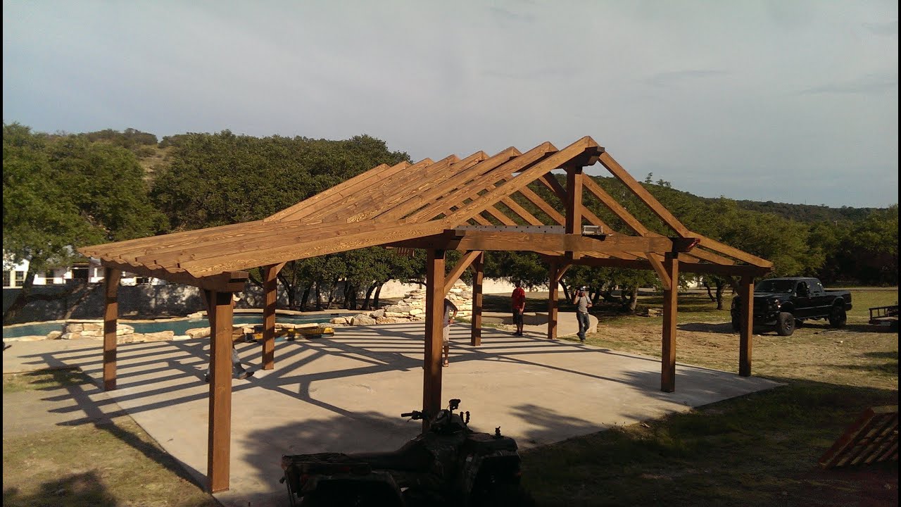 Timber Frame Pavilion Time Lapse - YouTube