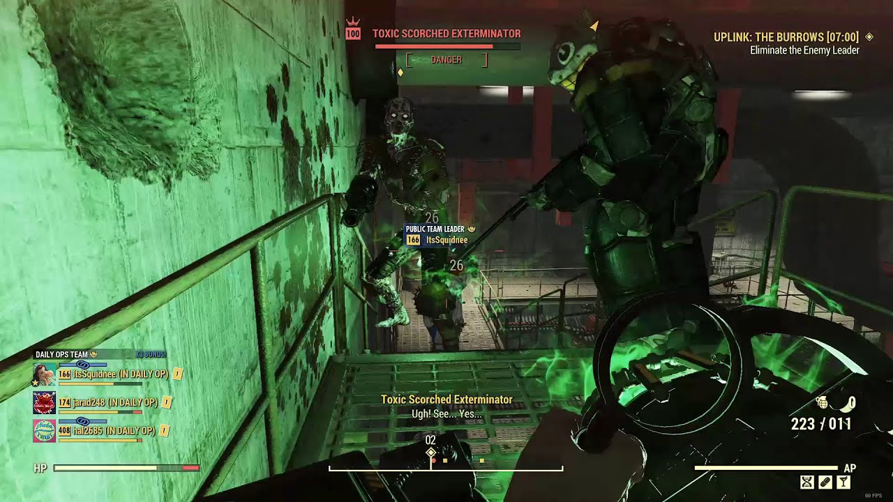 fallout 76 daily ops team vs. toxic scorched exterminator !! - YouTube