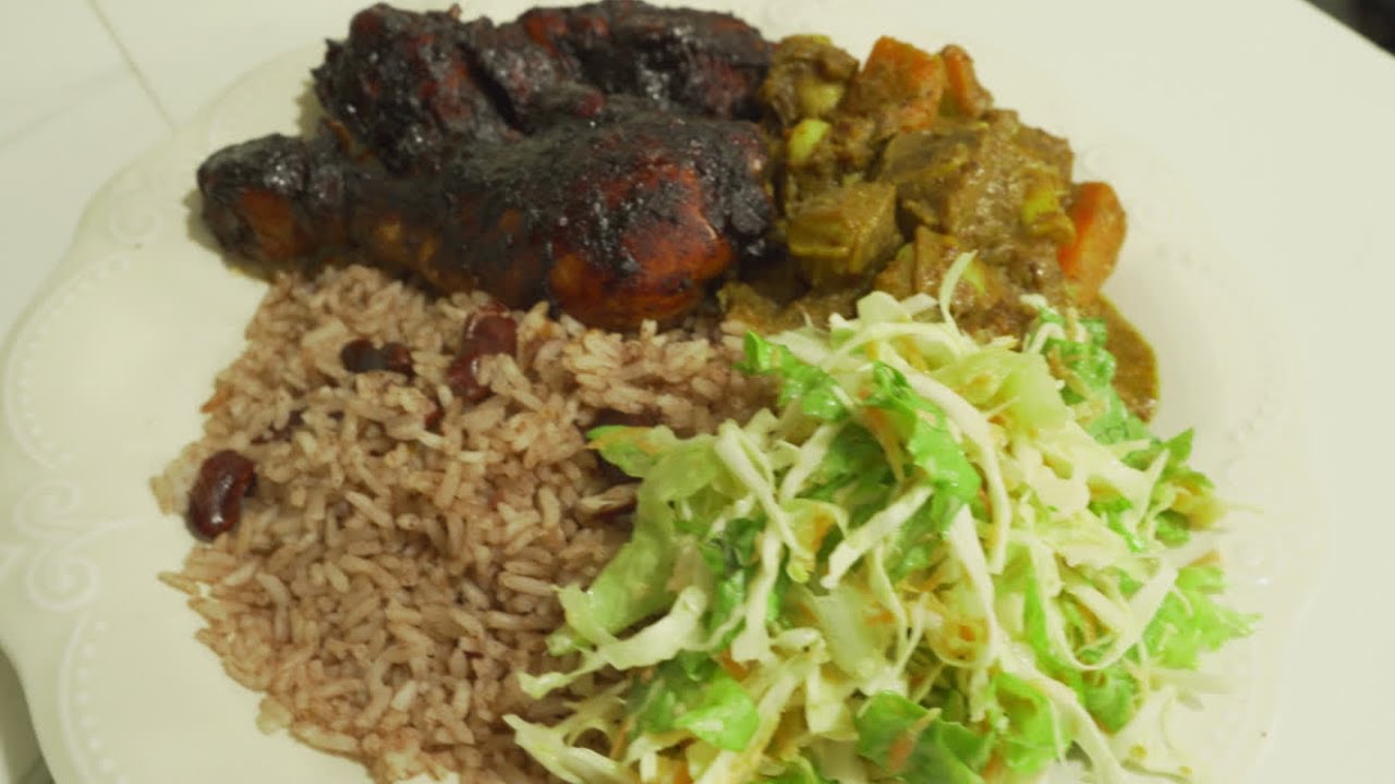 Delicious Bake Chicken & Curry Mutton With Rice & Peas |New Year’s Day ...