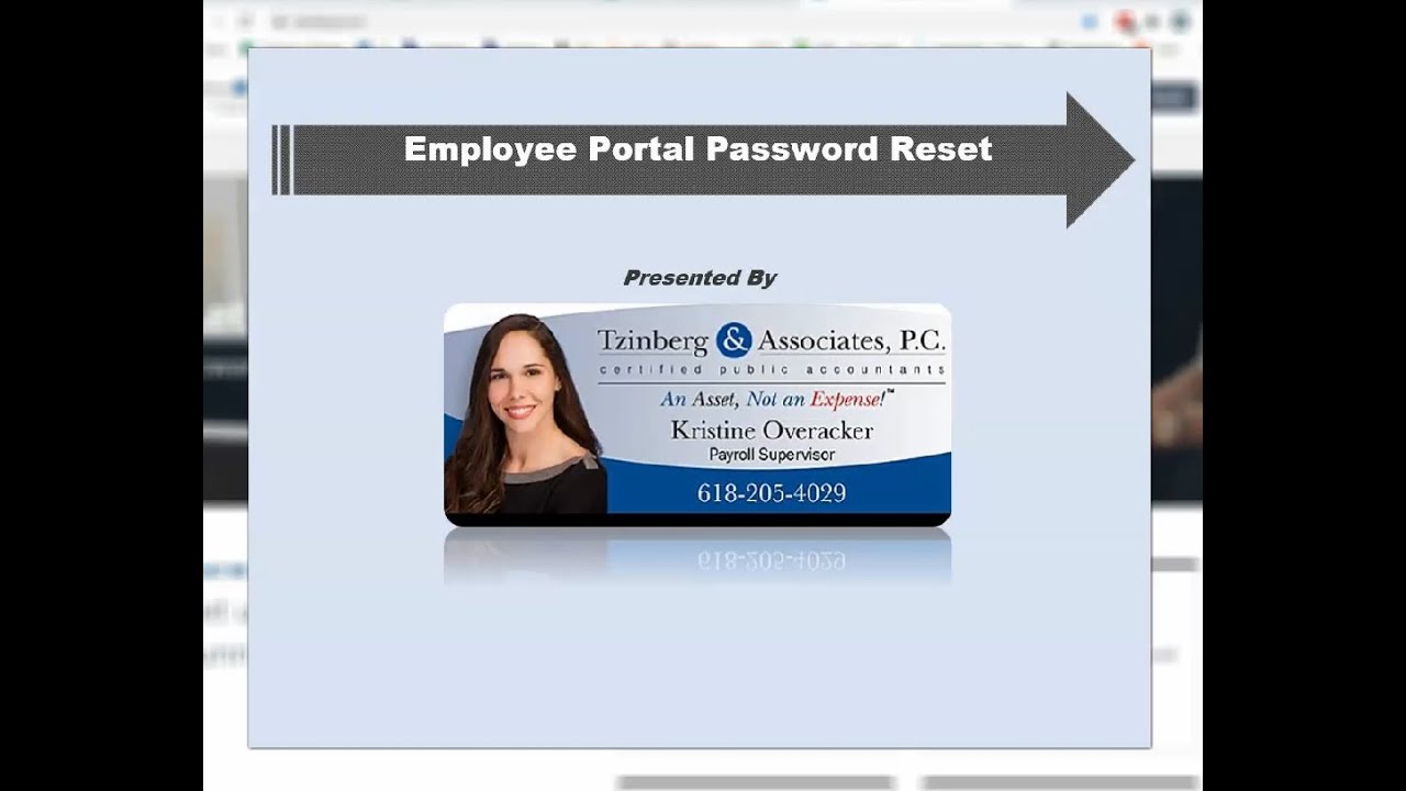 Employee Portal Password Reset - YouTube