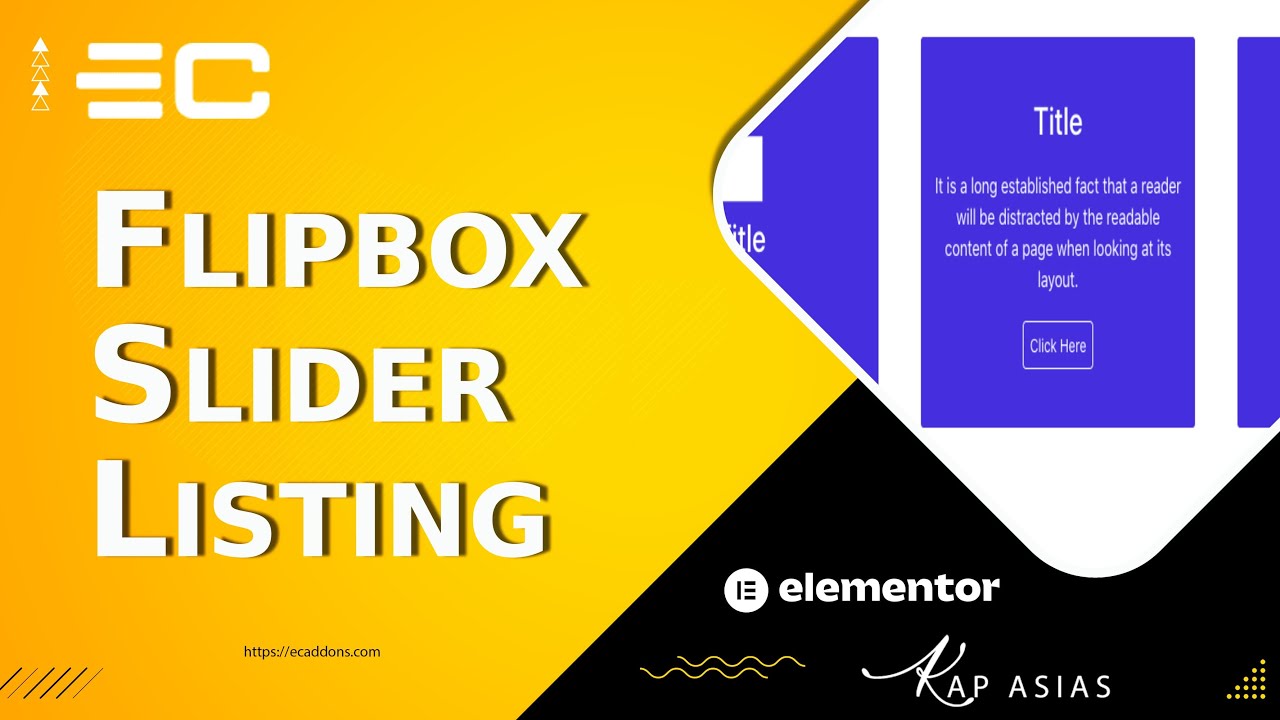 Flipbox Slider Listing Widget in Elementor | EC Addons Elementor Tutorial - YouTube