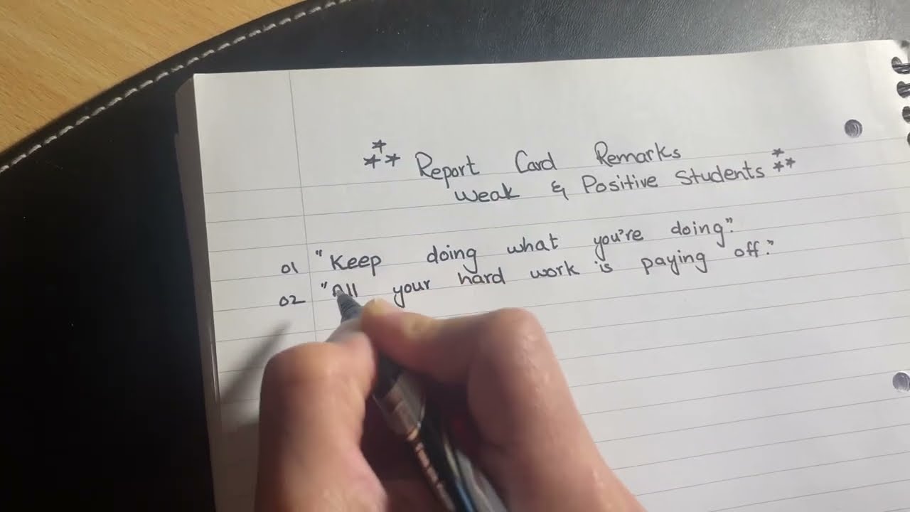 Report card remarks for positive and weak students | comments for ...
