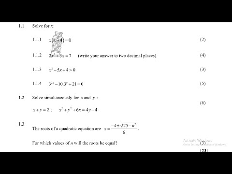 B | KZN MATHEMATICS PAPER 1 P1 SEPTEMBER 2023 - Solve for x, k-method ...