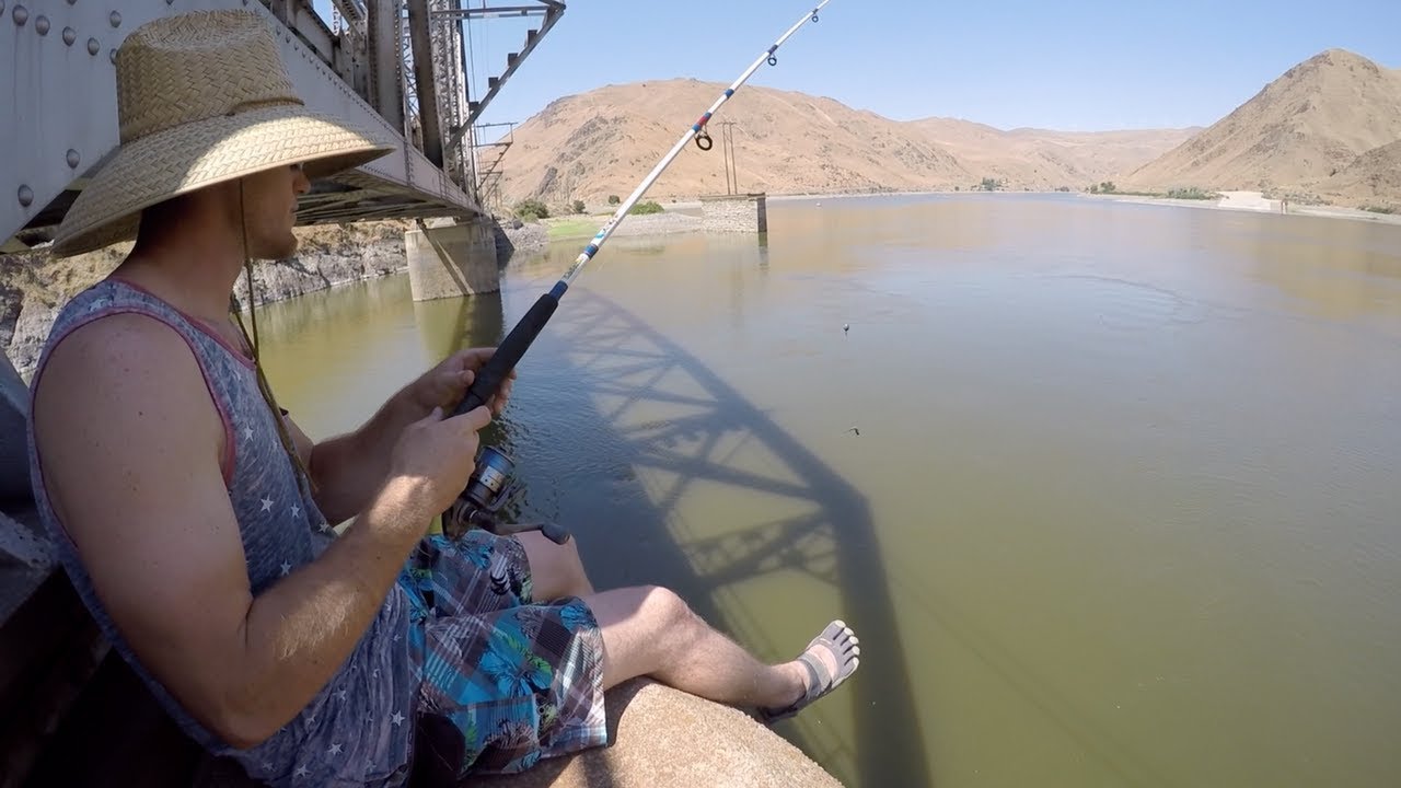 Fishing From a 25 ft High Railroad Bridge! - YouTube