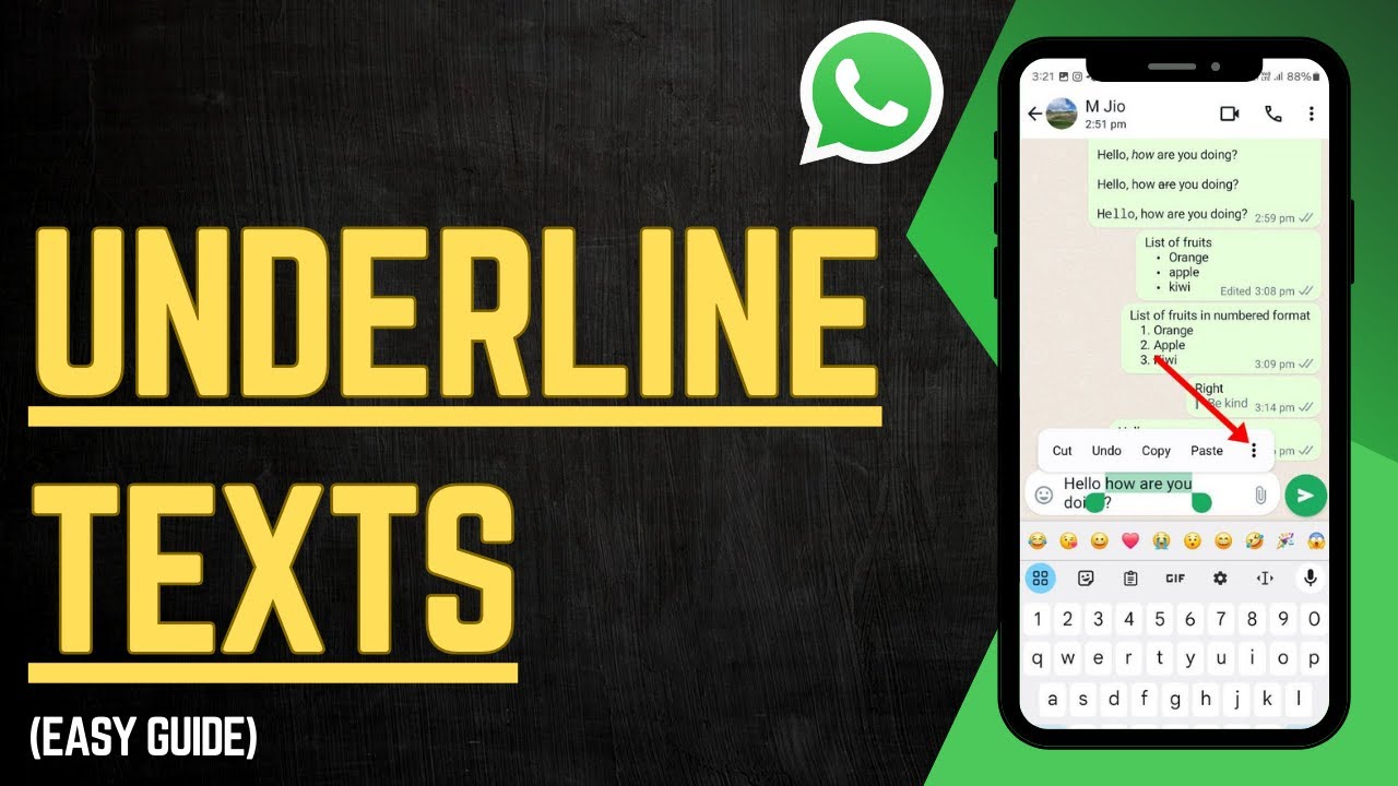 How To Underline Text In WhatsApp - YouTube