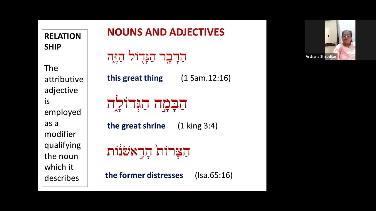 Hebrew Attributive and Predicate Adjective - YouTube