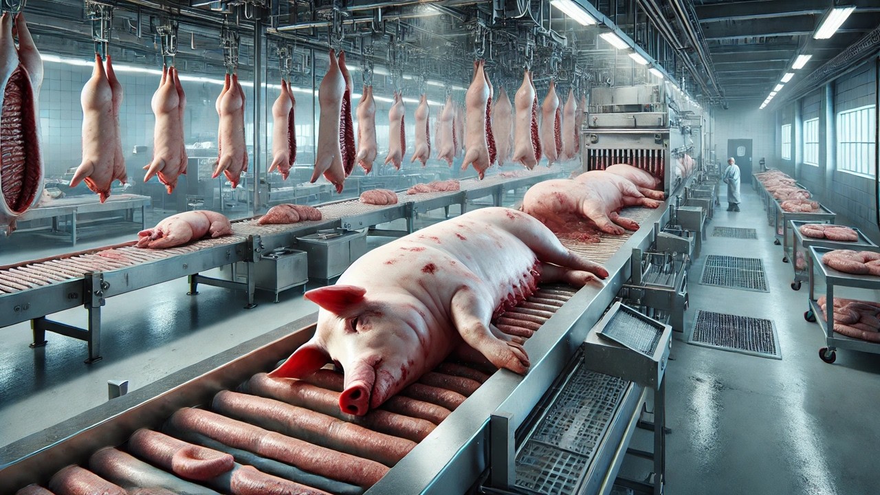 Millions of pigs are raised and processed into thousands of tons of ...