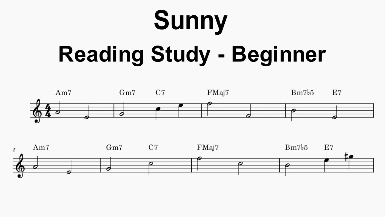 Sight Reading Practice - Sunny - Beginner - YouTube