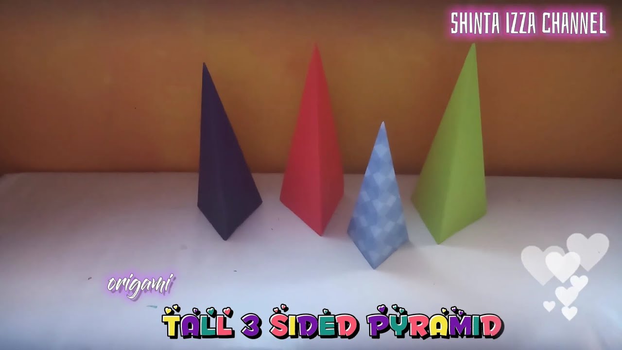 origami tall 3 sided pyramid/origami piramida tinggi 3 sisi - YouTube