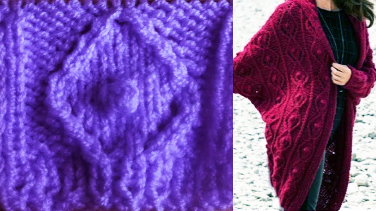 Strickmuster mit Noppe für Mantel - Cardigan - YouTube