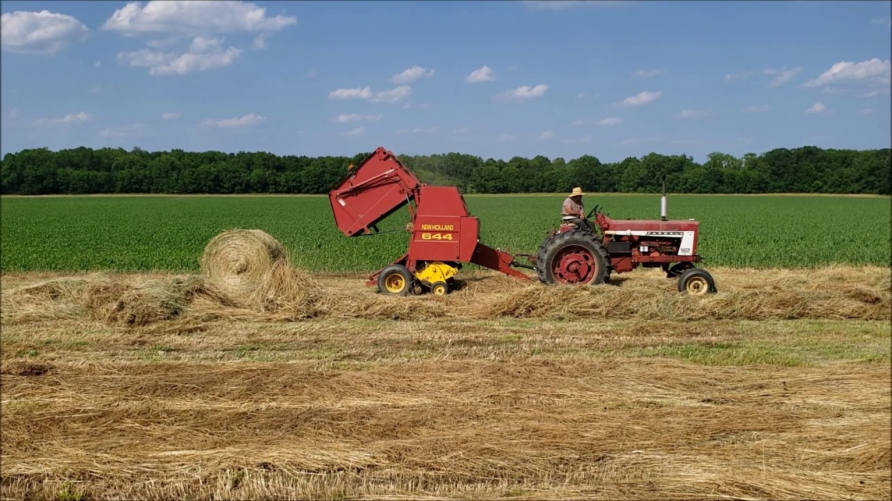 Raking and Baling Hay 2019 - YouTube