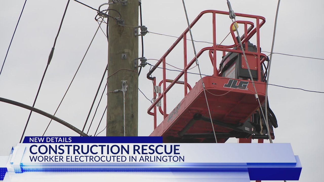 2 workers rescued after being stuck in cherry picker in Arlington - YouTube