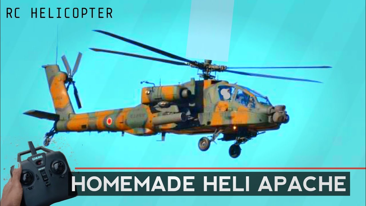 mini scale RC Helicopter Apache homemade - YouTube
