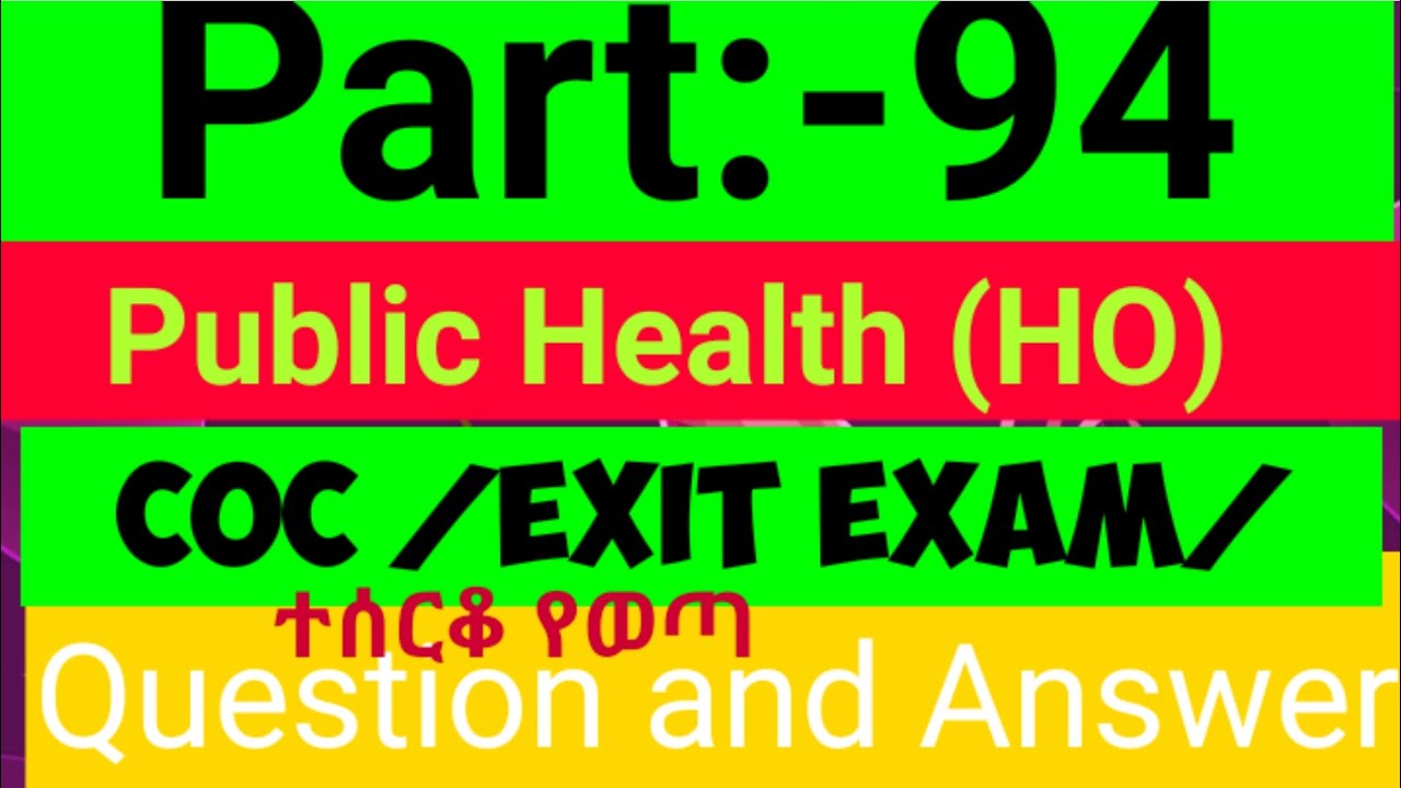 Part 94: Public Health Officer (PHO) COC/ Exit Exam Question and Answer ...
